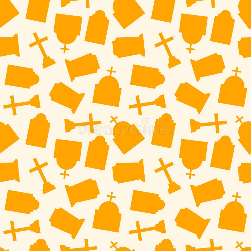 Seamless Pattern with Tombstone Stock Vector - Illustration of ...