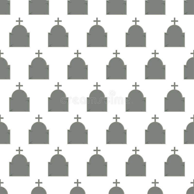 Seamless Pattern with Tombstone on White Background Stock Vector ...
