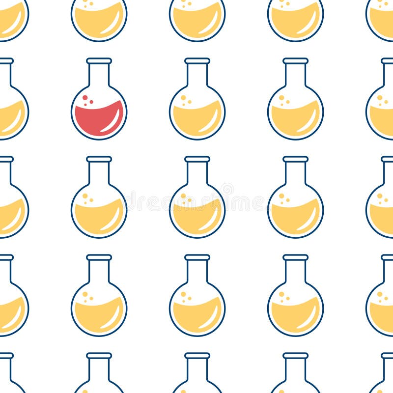 Seamless Pattern on the Topic of Chemistry with Flasks, Test Tubes ...