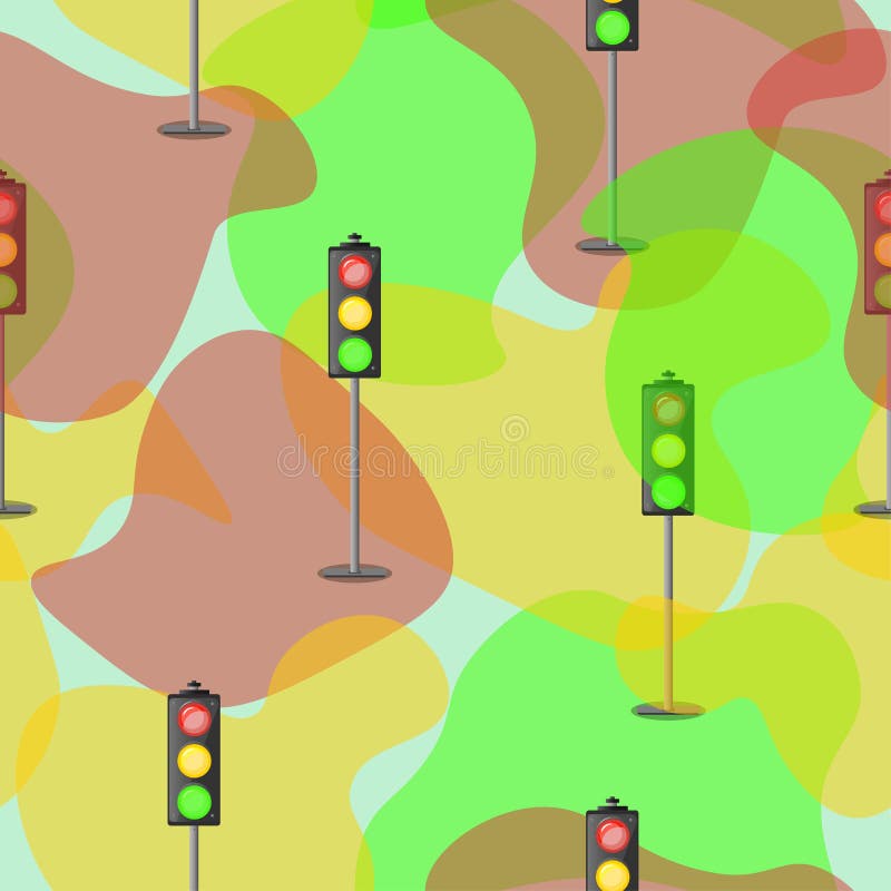 Seamless Pattern of Traffic Lights on Colorful Spots Stock Illustration ... Seamless Pattern of Traffic Lights on Colorful Spots Stock Illustration ...