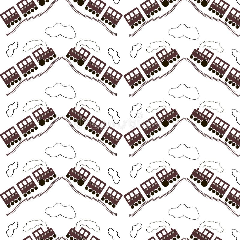 Seamless Pattern - Train stock vector. Illustration of seamless - 48376568