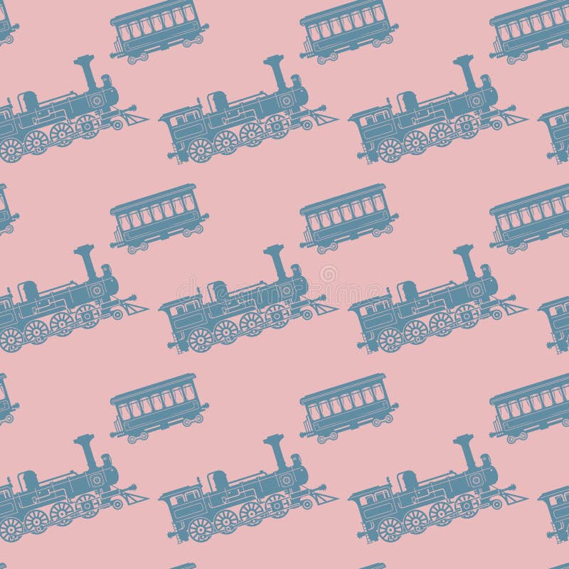 Seamless Pattern, Train Theme Stock Vector - Illustration of fabric ...