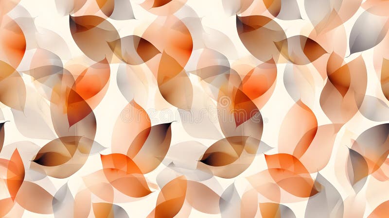 A Seamless Pattern of Translucent Leaves in Warm Orange and Brown Tones ...