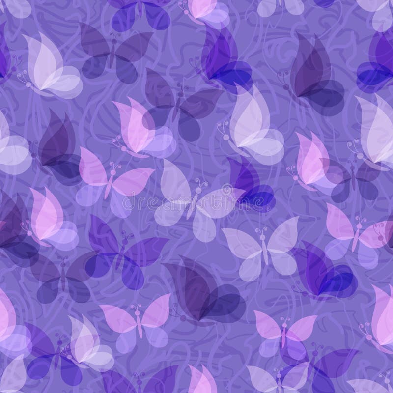 Seamless Pattern, Transparent Butterflies Stock Vector - Illustration ...
