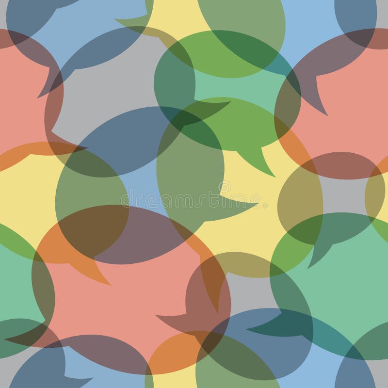 Seamless Pattern, Transparent Color Speech Bubbles Stock Vector ...