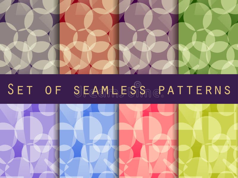 Seamless Pattern of Transparent Geometric Shapes. a Set of Abstract ...