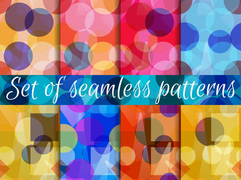 Seamless Pattern of Transparent Geometric Shapes. Stock Vector ...