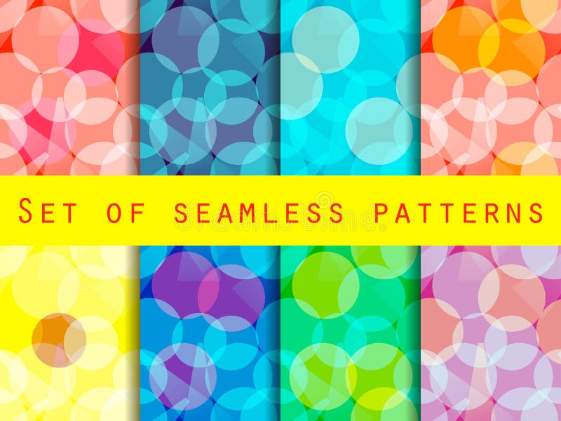 Seamless Pattern of Transparent Geometric Shapes. a Set of Abstract ...