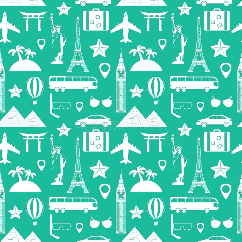 Seamless Pattern. Travel and Tourism Concept Stock Vector ...