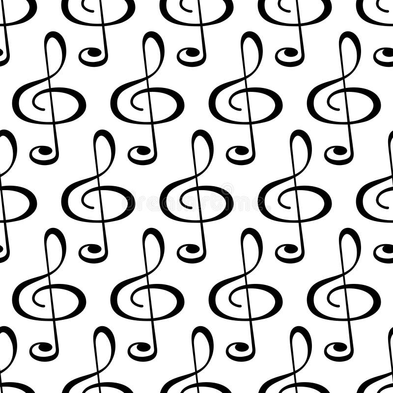 Treble clef pattern stock vector. Illustration of music - 113921772