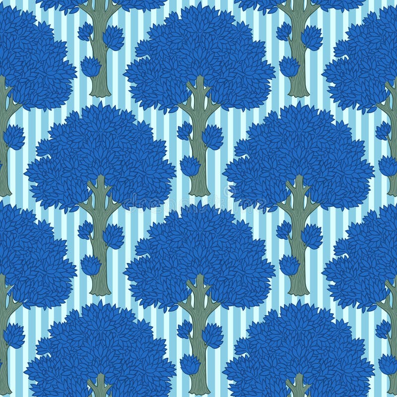 Seamless Pattern with Trees Stock Vector - Illustration of season ...