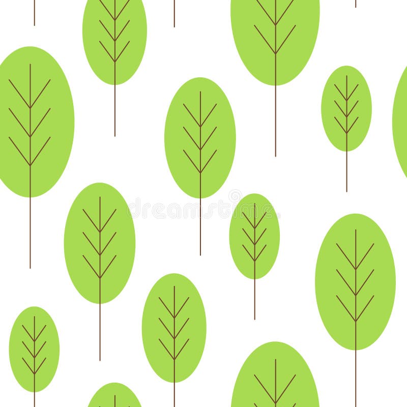 Seamless Pattern with Trees Collection Stock Vector - Illustration of ...