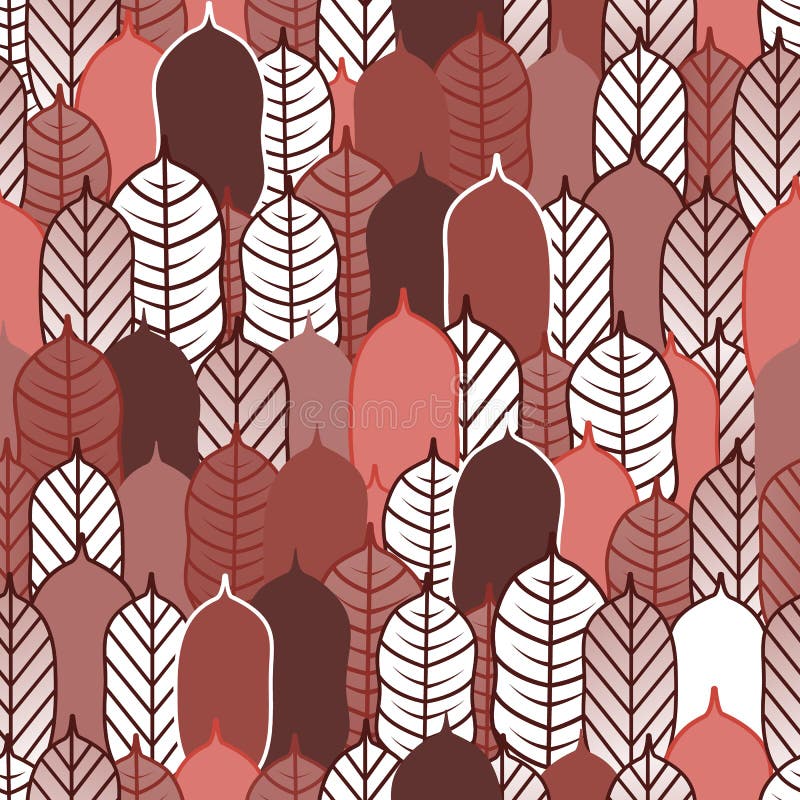 Seamless Pattern with Trees or Leaves. Hand Draw Texture Stock Vector ...