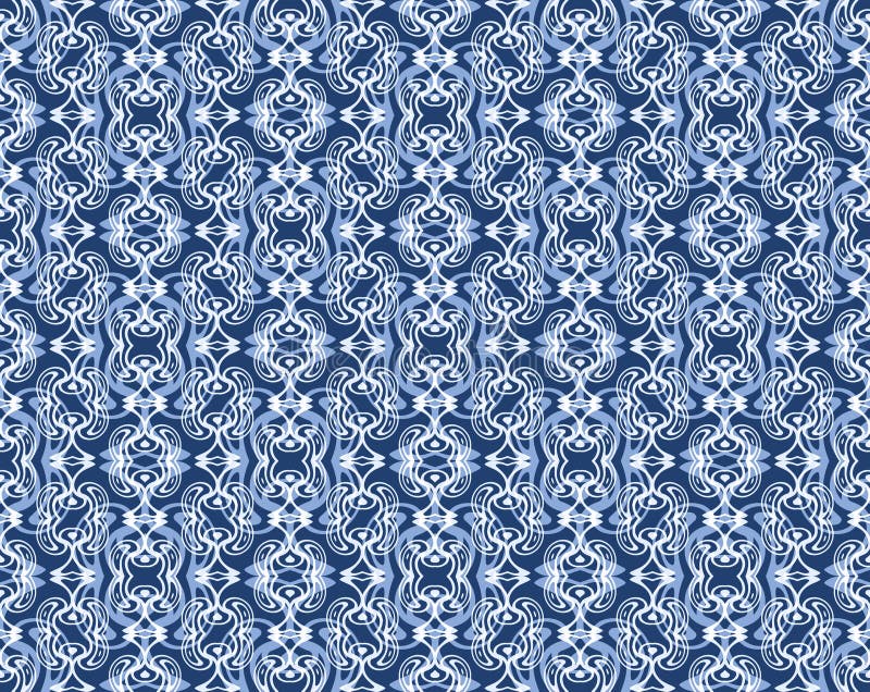 Seamless Pattern in Trendy Blue Color Stock Image - Image of drawn ...