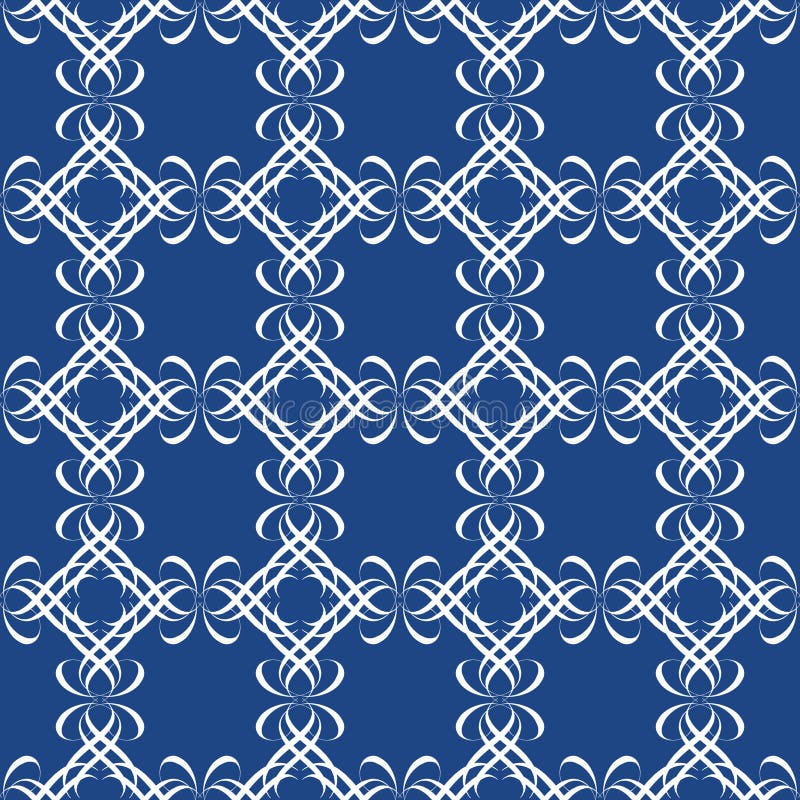 Seamless Pattern in Trendy Blue Color Stock Illustration - Illustration ...