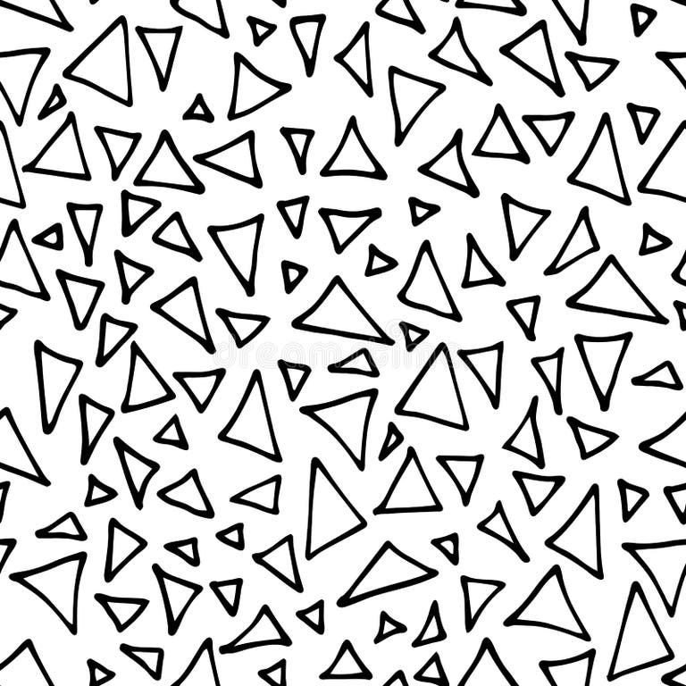 Seamless Pattern Triangle Contour Black on White Stock Vector ...