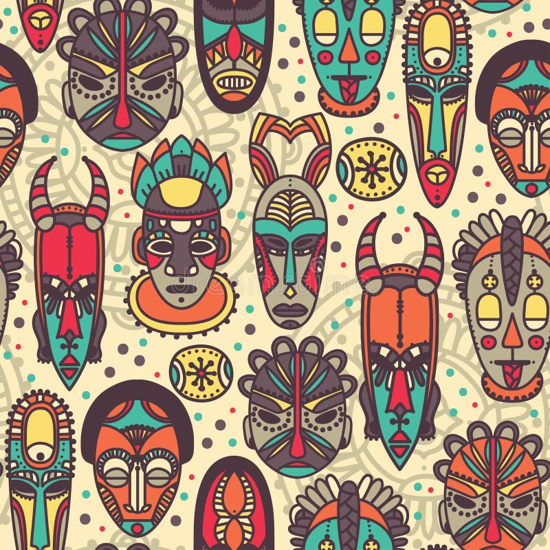 Set Of Tribal African Seamless Patterns Stock Vector - Illustration of ...