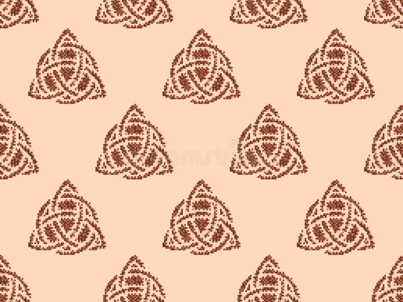 Seamless Pattern with Triquetra in Pixel Art Style. Pixelated Triquetra ...