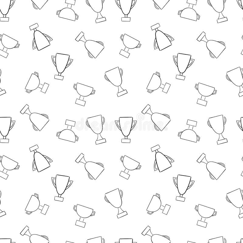 Seamless Pattern with Trophy and Awards. Stock Vector - Illustration of ...