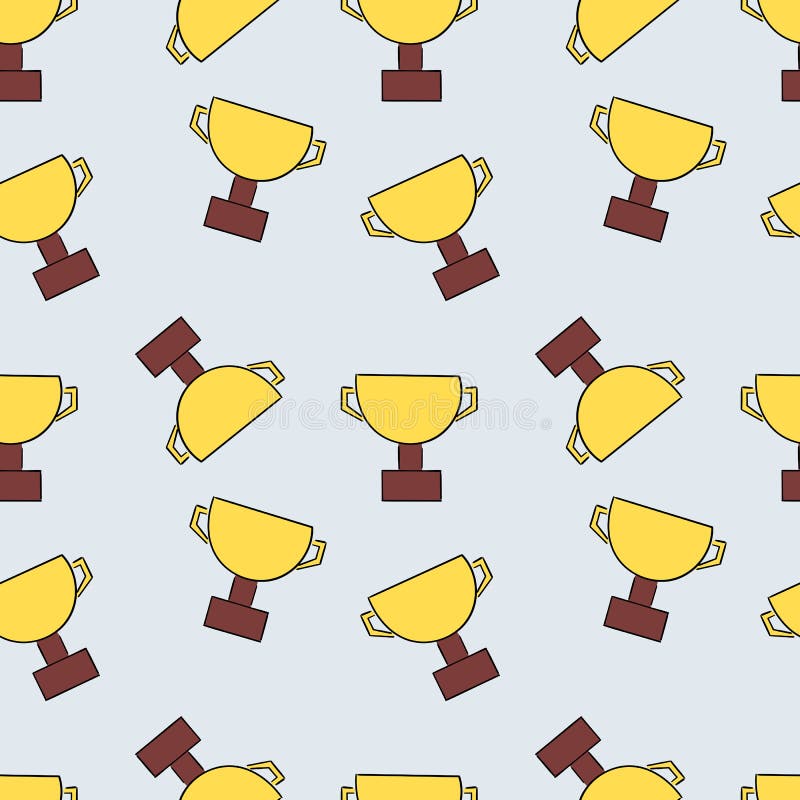 Seamless Pattern with Trophy and Awards. Stock Vector - Illustration of ...