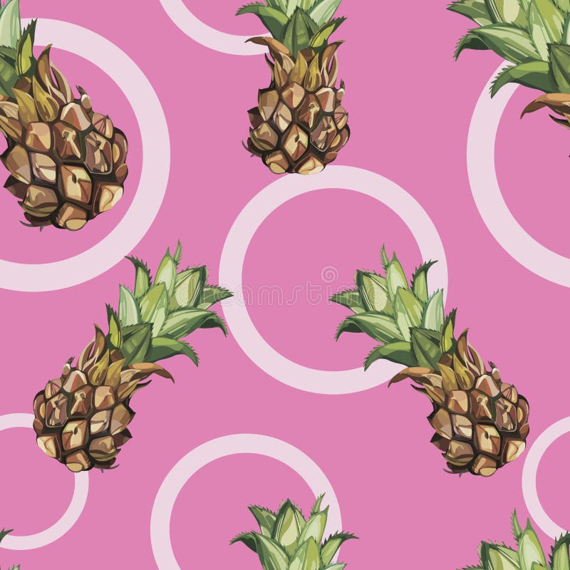 Seamless Pattern with Tropical Ananas. Element for Design of ...