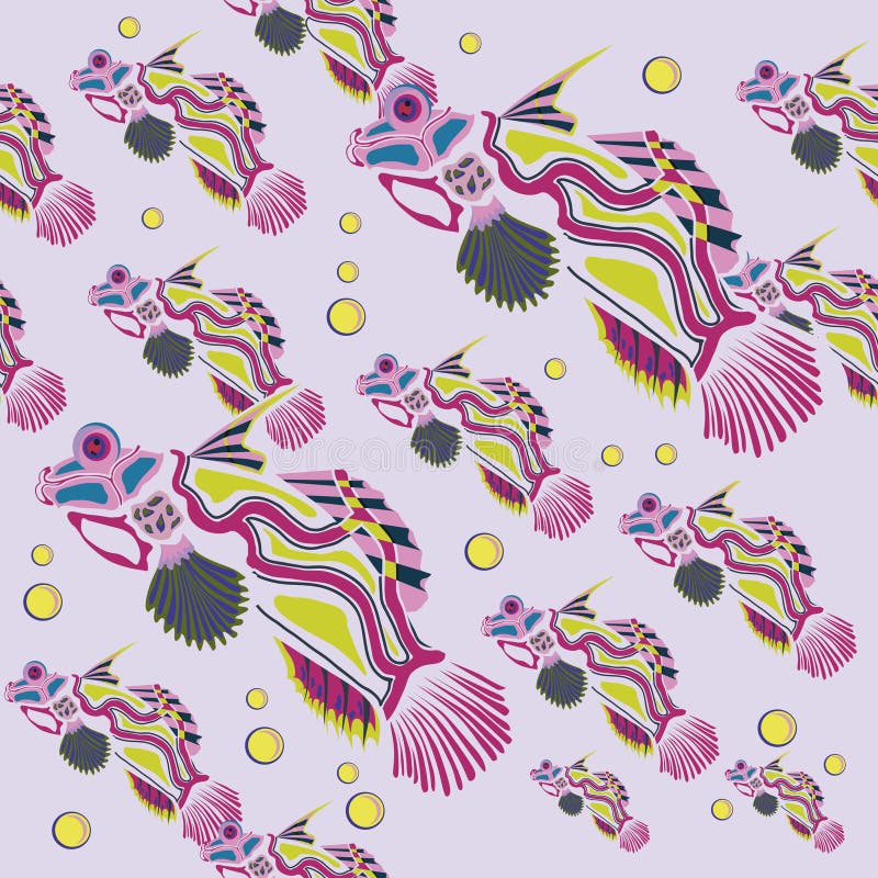Seamless Pattern. Tropical Fish Stock Vector - Illustration of mandarin ...