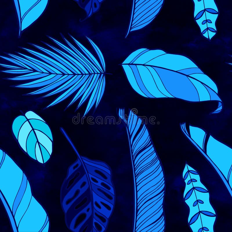 Seamless Pattern with Tropical Palm Leaf in Neon Colors. Stock ... Seamless Pattern with Tropical Palm Leaf in Neon Colors. Stock ...