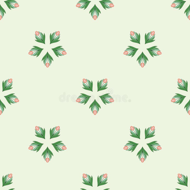 Seamless Pattern with Tulips in Flat Modern Style. Design from Multi ...