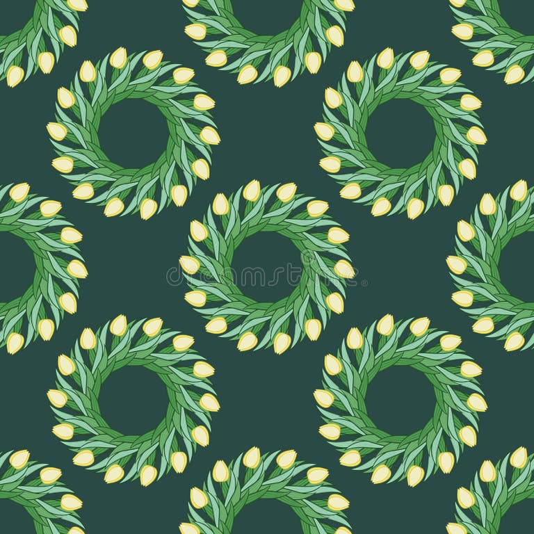 Seamless Pattern with Tulips in Flat Modern Style. Design from Multi ...