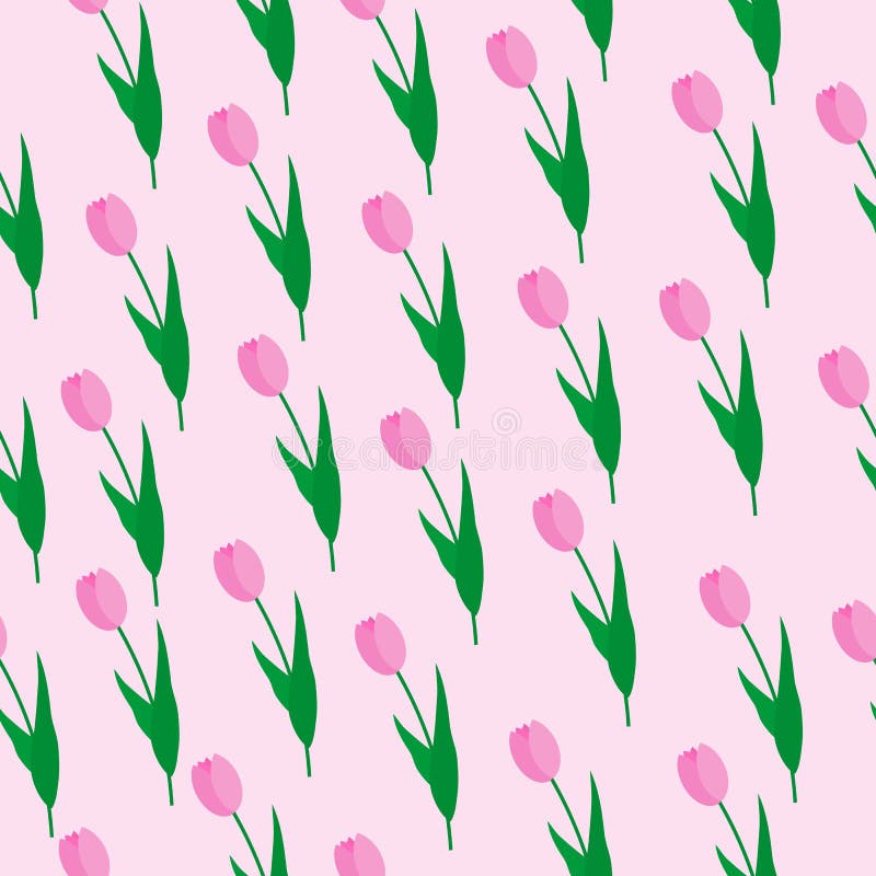Seamless Pattern with Tulips. Stock Vector - Illustration of pink ...