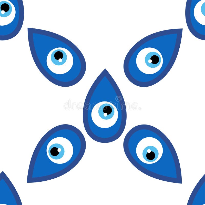 Seamless Pattern with Turkish Evil Eye Bead. Good Luck. Turkish Tile ...