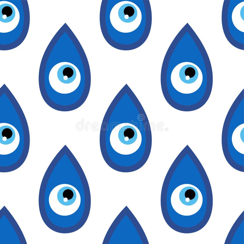 Seamless Pattern with Turkish Evil Eye Bead. Good Luck. Turkish Tile ...