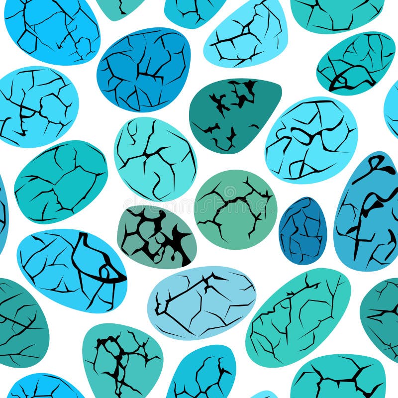 Seamless Pattern with Turquoise Stones on a White Background Stock ...