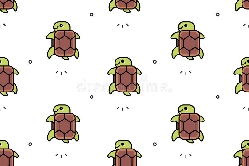 Seamless Pattern with Turtles Stock Vector - Illustration of stroke ...