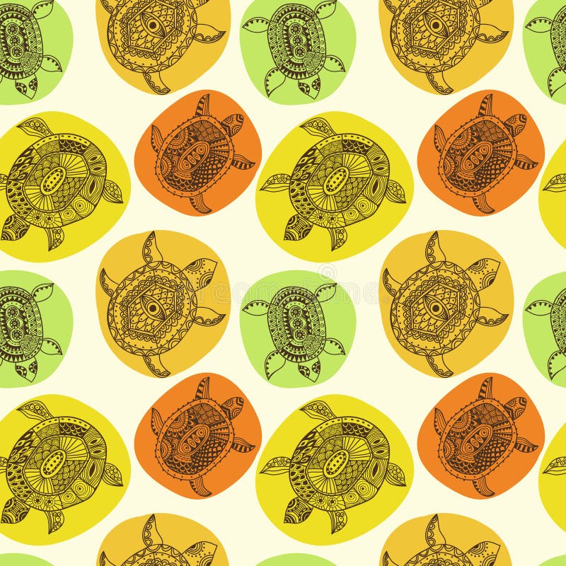 Seamless Pattern with Turtles. Seamless Pattern Can Be Used for Stock ...