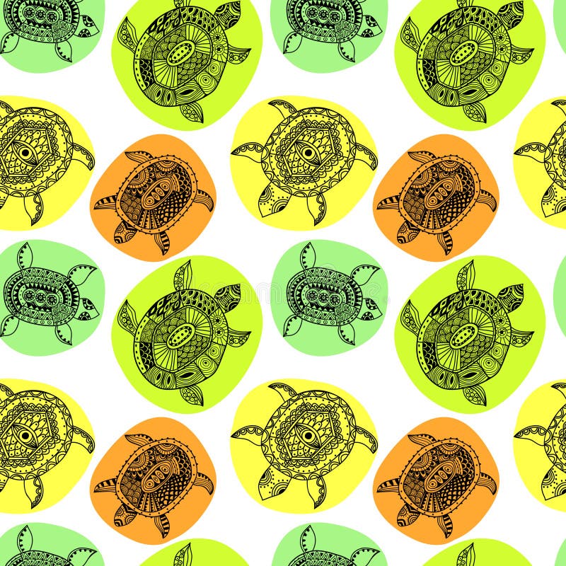Seamless Pattern with Turtles. Seamless Pattern Can Be Used for Stock ...
