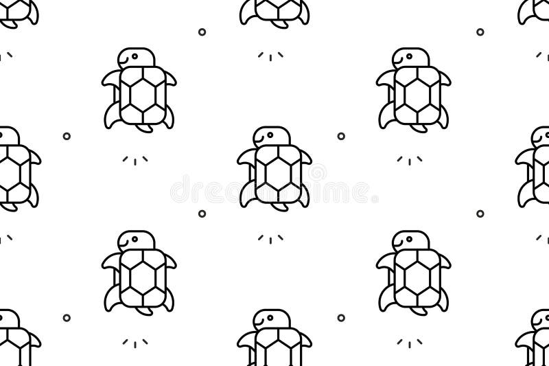 Seamless Pattern with Turtles Stock Vector - Illustration of cute ...
