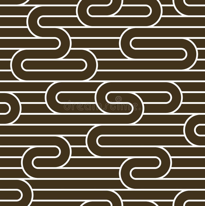 Seamless Pattern with Twisted Lines, Vector Linear Tiling Background ...
