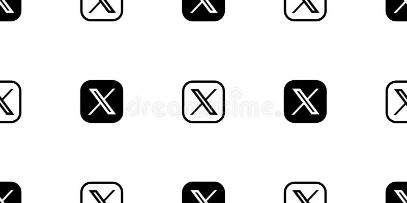 Seamless Pattern with Twitter New Logo, Logo Brand Twitter with X ...