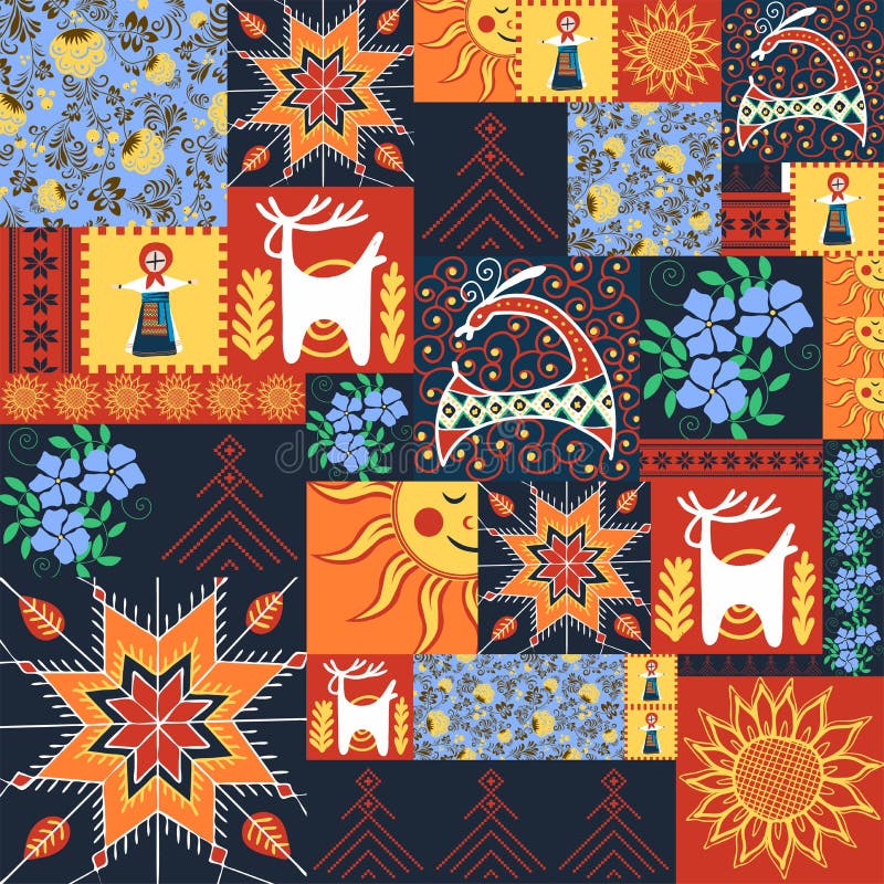 Seamless Pattern in Ukrainian Style. Ukrainian Ethnic Pattern in ...
