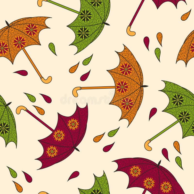 Seamless umbrella pattern stock vector. Illustration of abstract - 17802176