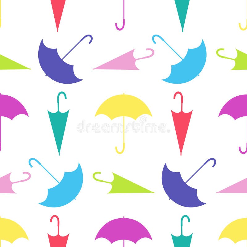 Umbrellas with Different Color Patterns. Seamless Vector Illustration ...