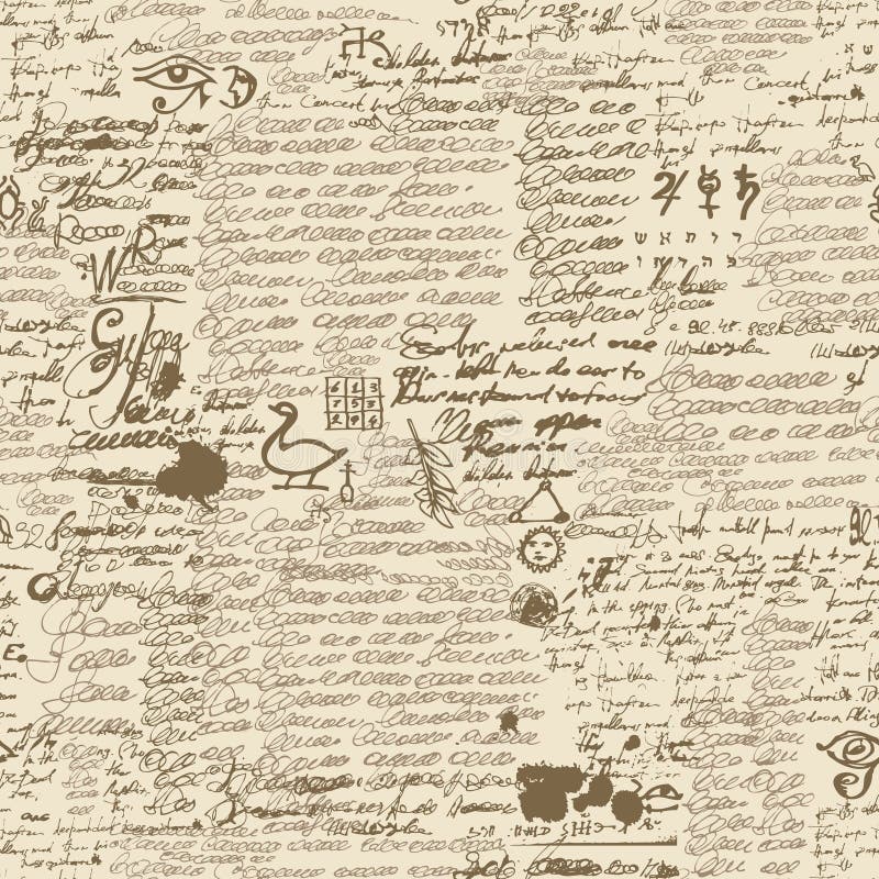 Seamless Pattern with Unreadable Handwritten Notes Stock Vector ...