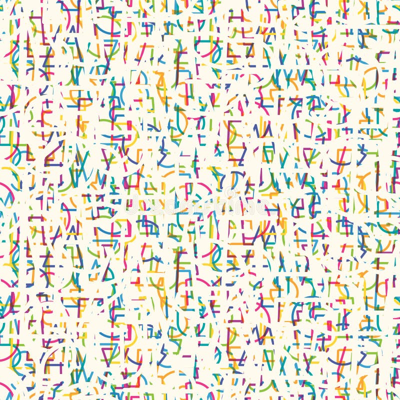 Seamless Pattern of Unreadable, Simple Fonts Stock Illustration ...