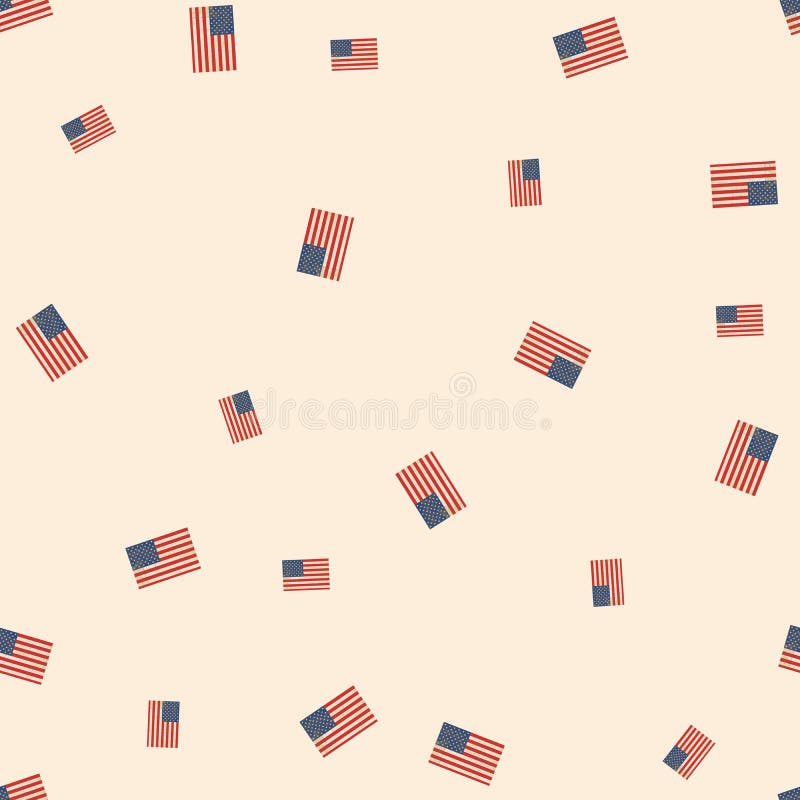 Seamless Pattern with USA Flags. Stock Illustration - Illustration of ...