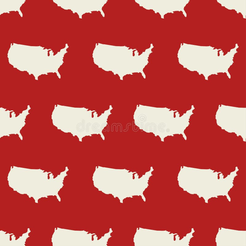 Seamless Pattern with USA Map. Vector Illustration Stock Illustration ...