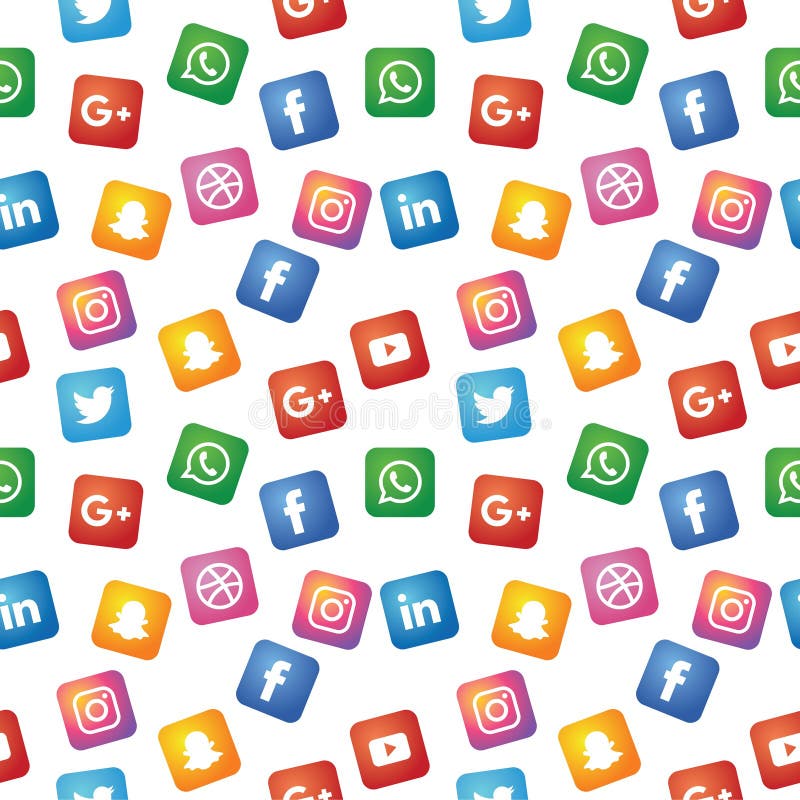 The Seamless Pattern Used by Social Media Icon Editorial Photography ...