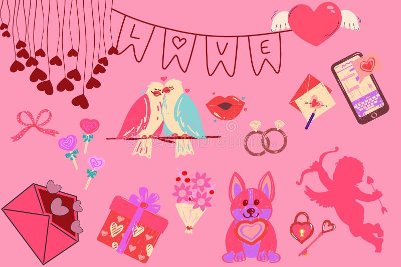 Seamless Pattern Valentinus S Day Stock Photo - Image of valentine ...