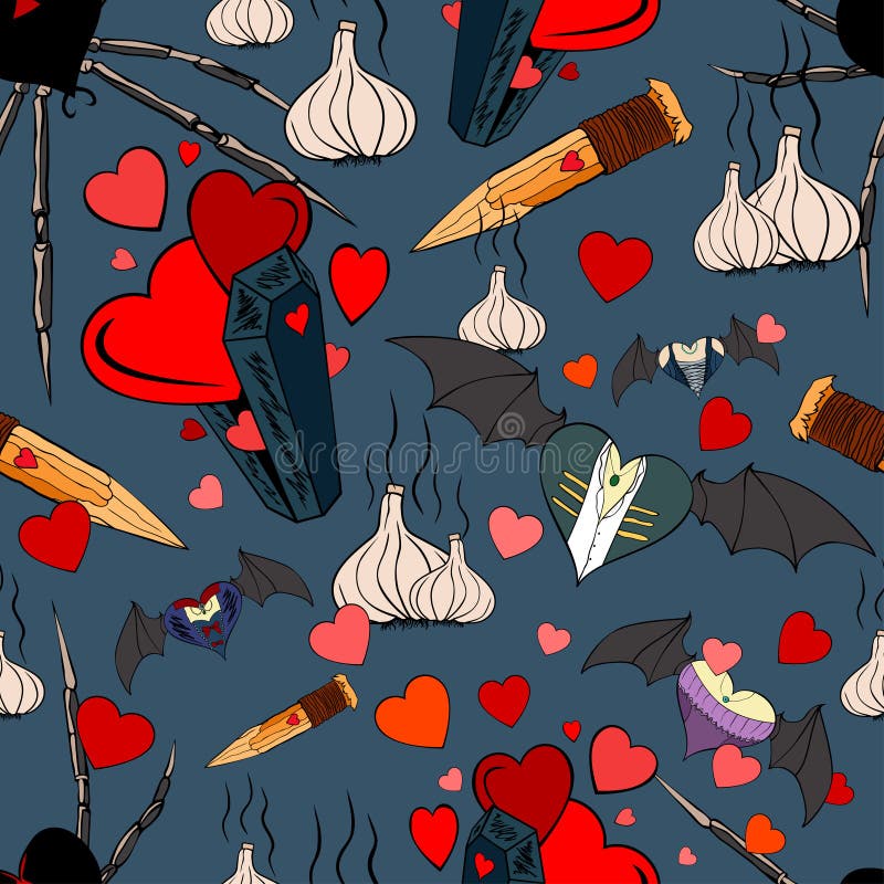 Vampire Seamless Pattern for the Valentine Day Stock Vector ...