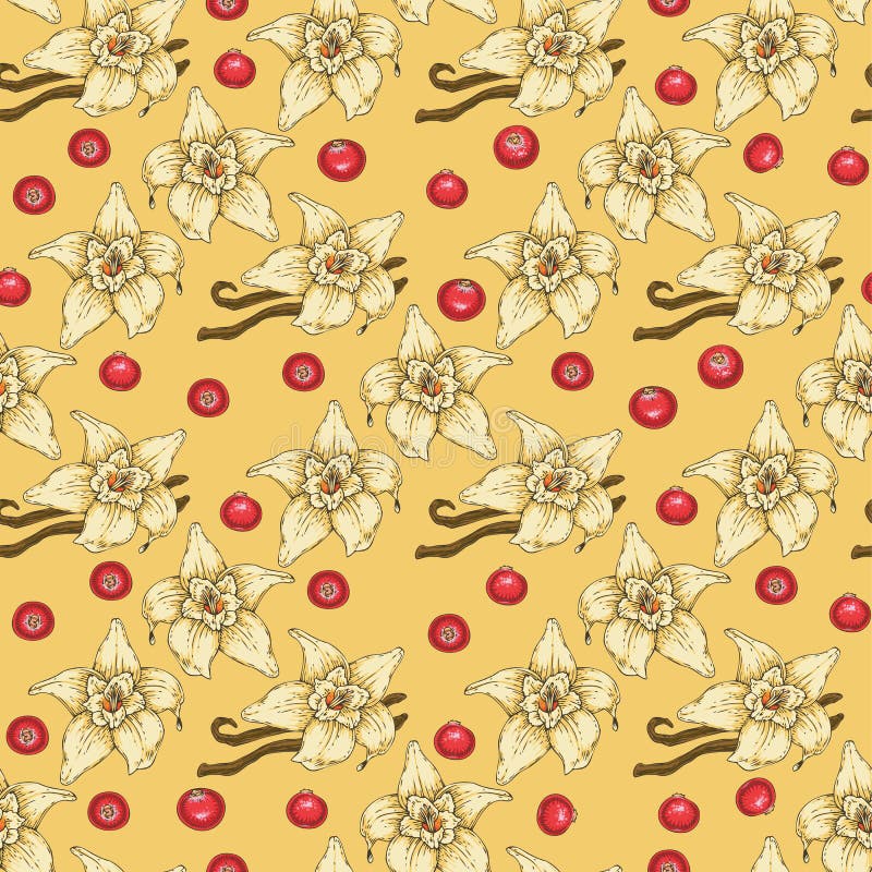 Vanilla Flower Seamless Pattern Stock Illustrations – 1,528 Vanilla ...